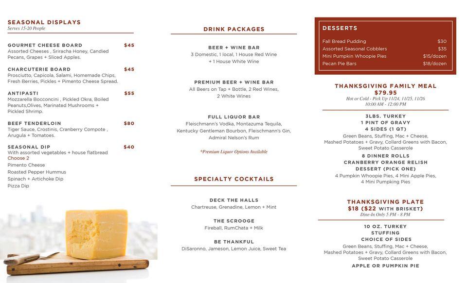 Menu at Southern Roots Smokehouse BBQ, Charleston, Savannah Hwy