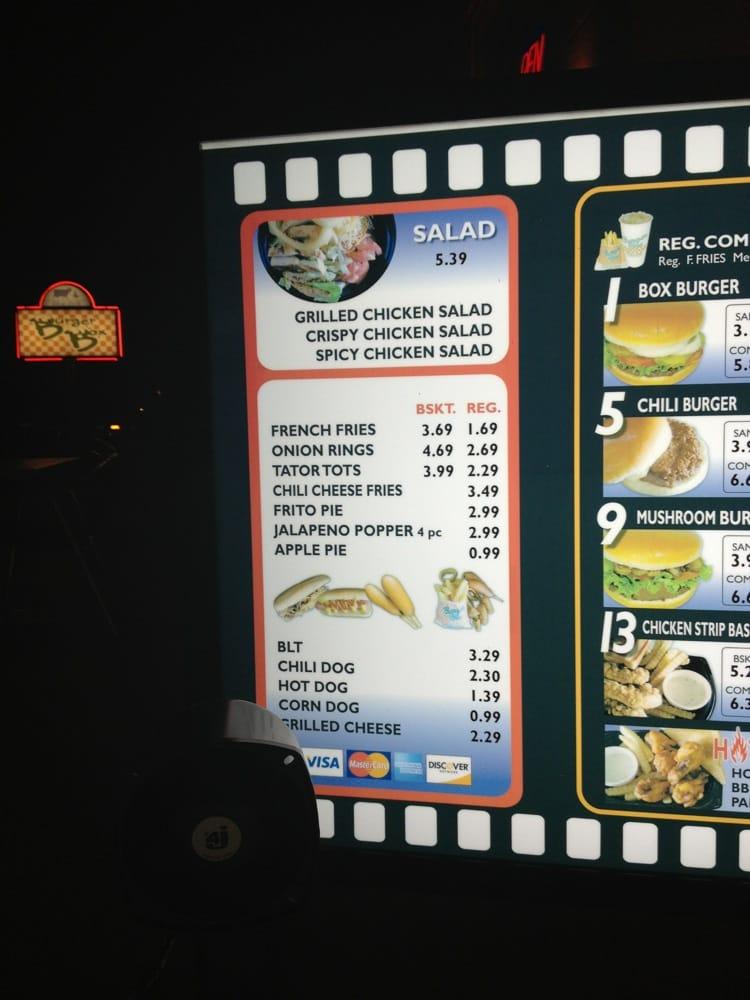 Menu at Burger Box restaurant, Bedford, N Industrial Blvd