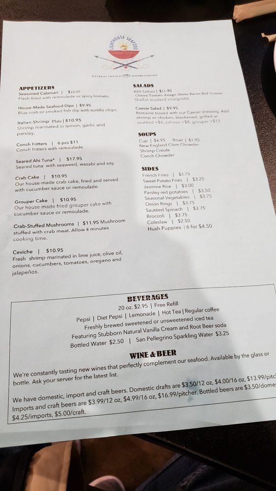 Menu at Lighthouse Seafood Market & Cafe, Lake Mary, 101 N Country Club Rd