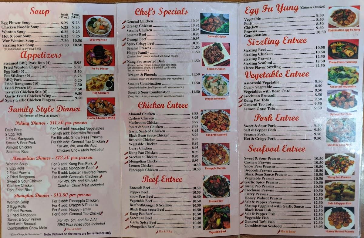 Menu at T&Z Chinese Restaurant, Sacramento