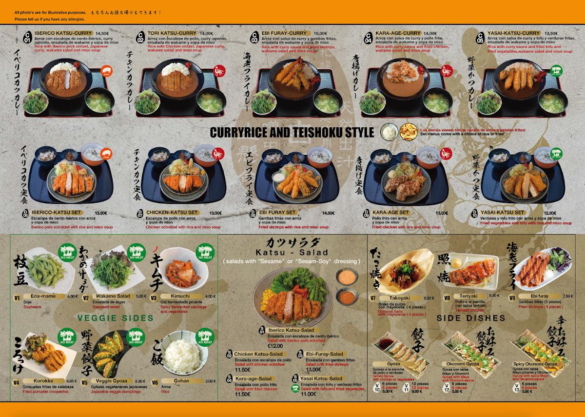 Menu at Umaimon Tonkatsu Ramen ARAGÓ restaurant, Barcelona