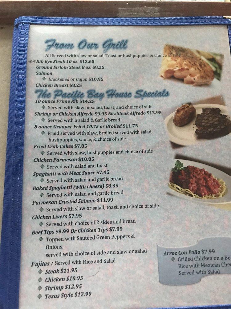 Menu at The Pacific Bay Steak & Seafood Restaurant, Collinsville