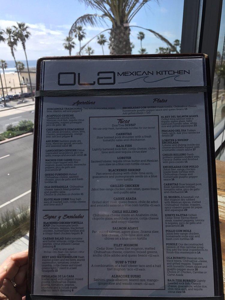 Menu at Ola Mexican Kitchen restaurant, Huntington Beach