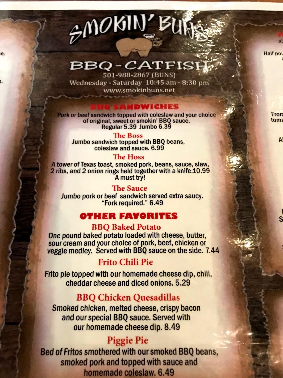Menu at Smokin' Buns BBQ, Jacksonville