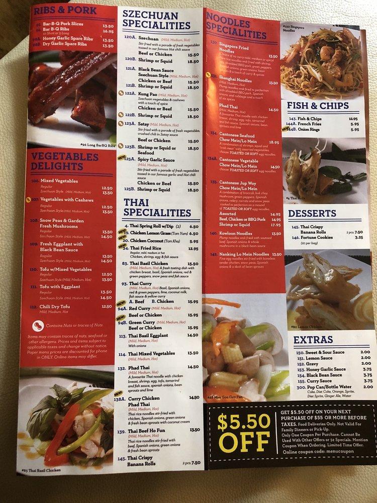 Menu at Peking Express since 1984 restaurant, Toronto, 217 Parliament St