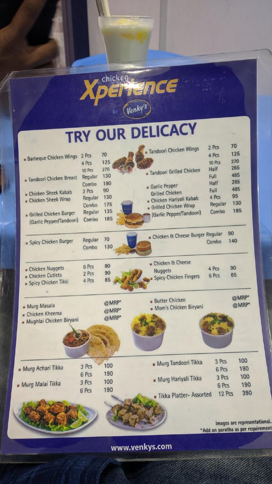 Menu at Venky's Chicken Xperience, Pala