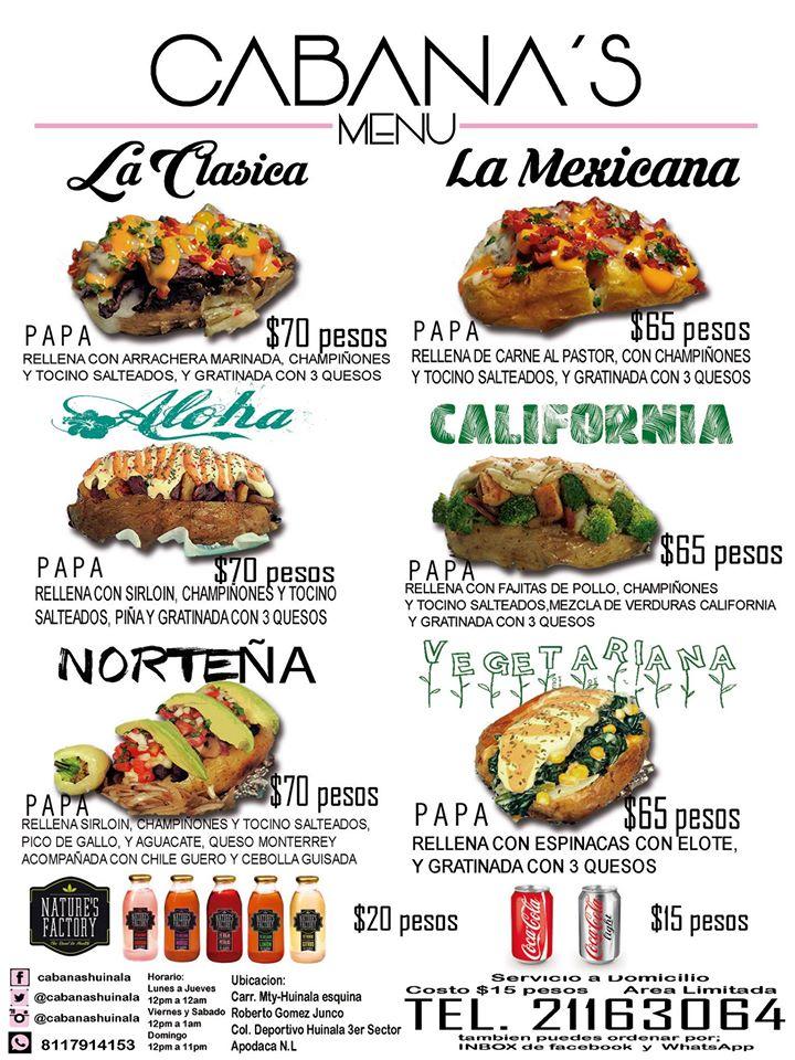 Menu at Cabana's, Ciudad Apodaca