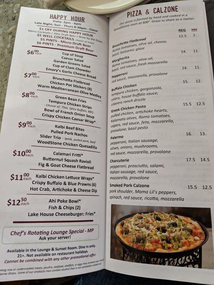 Menu at Emory's on Silver Lake steakhouse, Everett