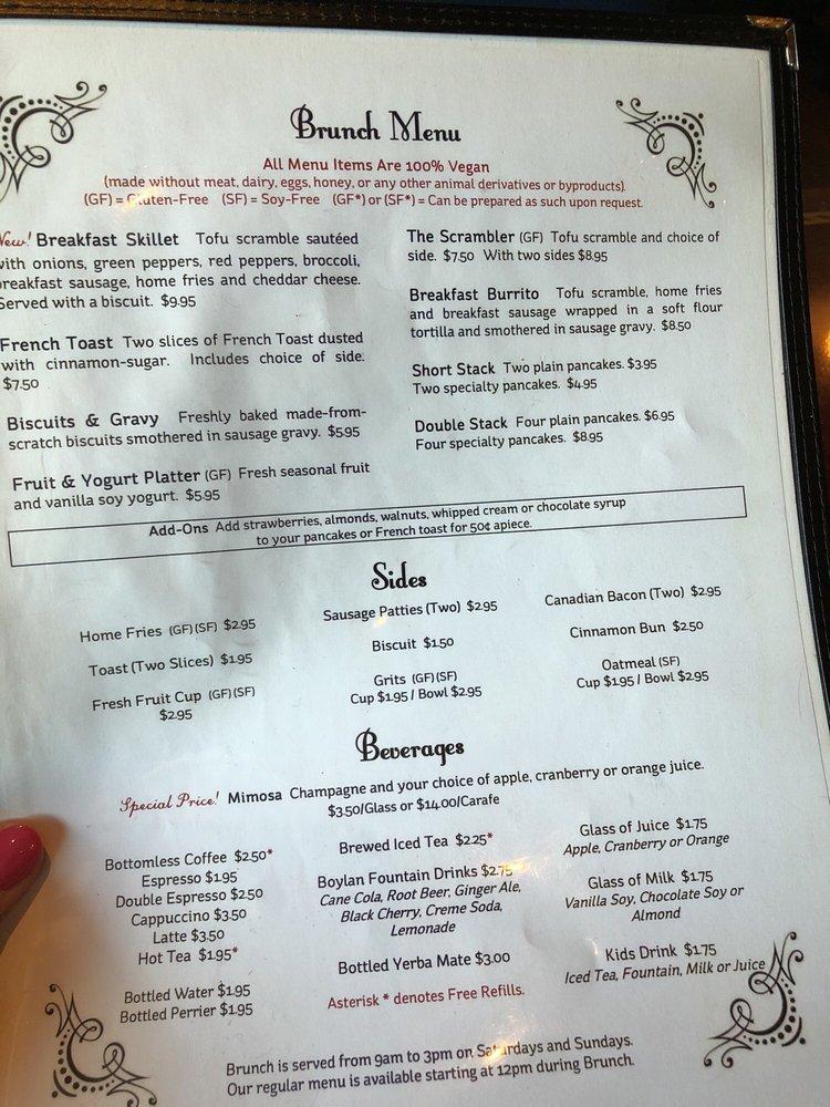 Menu at Ethos Vegan Kitchen restaurant, Winter Park, 601-B S New York Ave