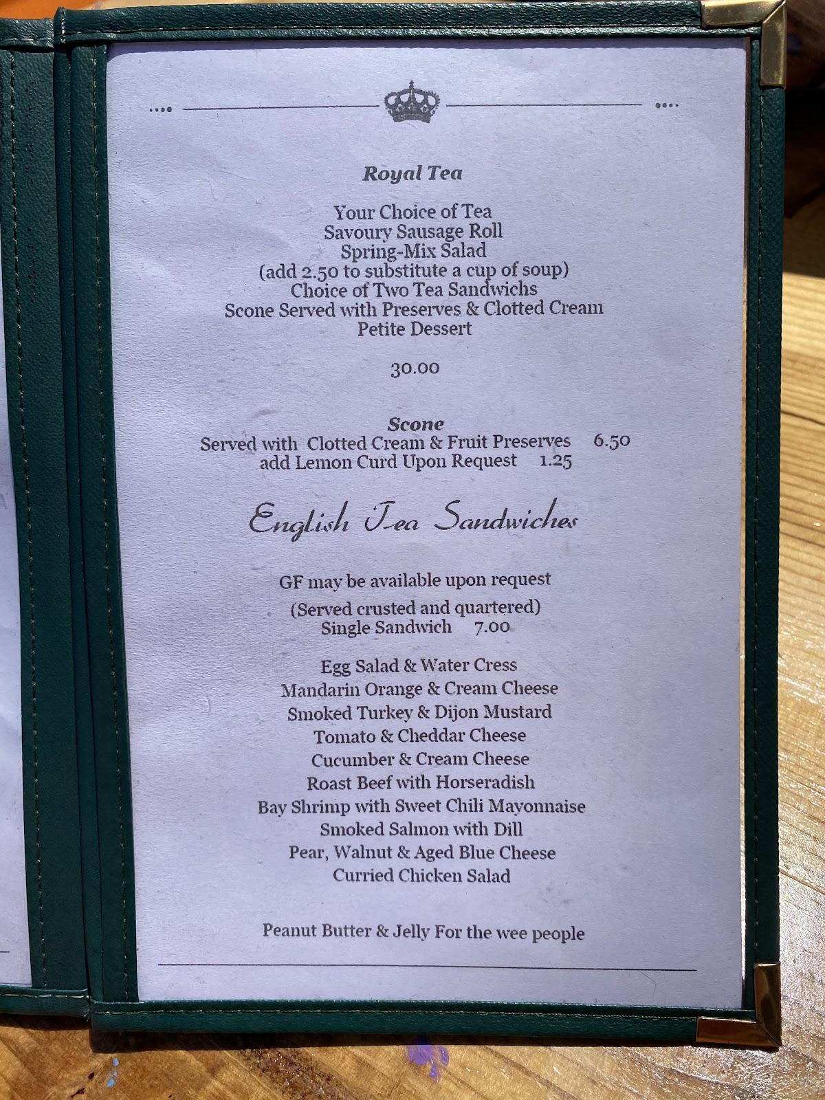 Menu at Lovejoy's Restaurant & Tea Room, Florence