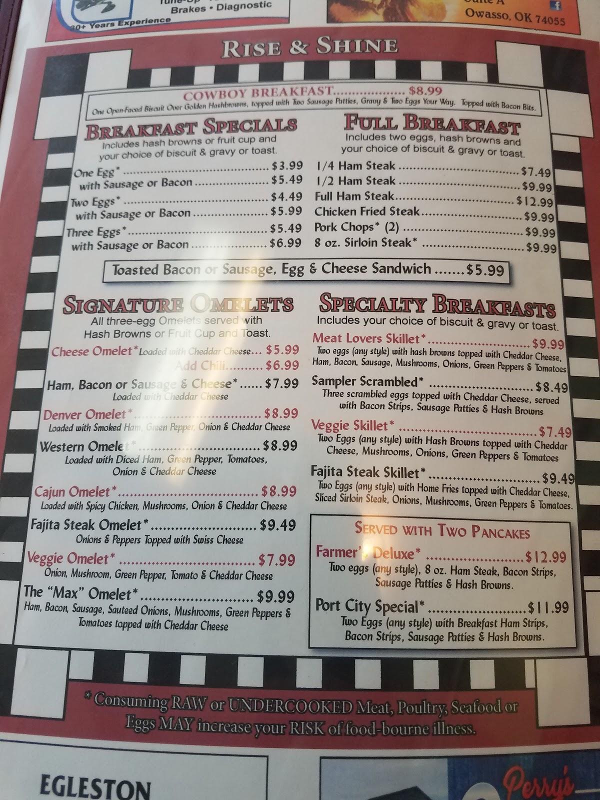 Menu at Mom's Family Diner cafe, Tulsa, S Mingo Rd