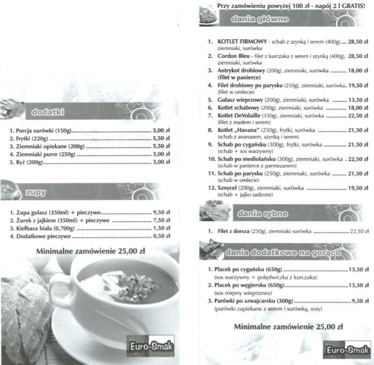 Menu at Pizzeria Bar Pod No 3, Starachowice