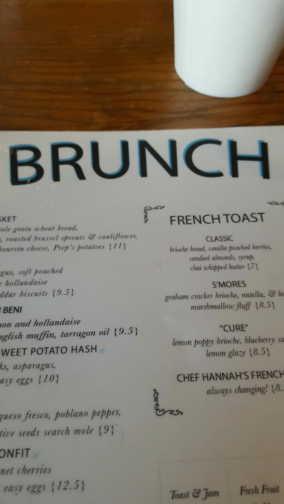Menu at Prep & Pastry pub & bar, Tucson, 2660 N Campbell Ave
