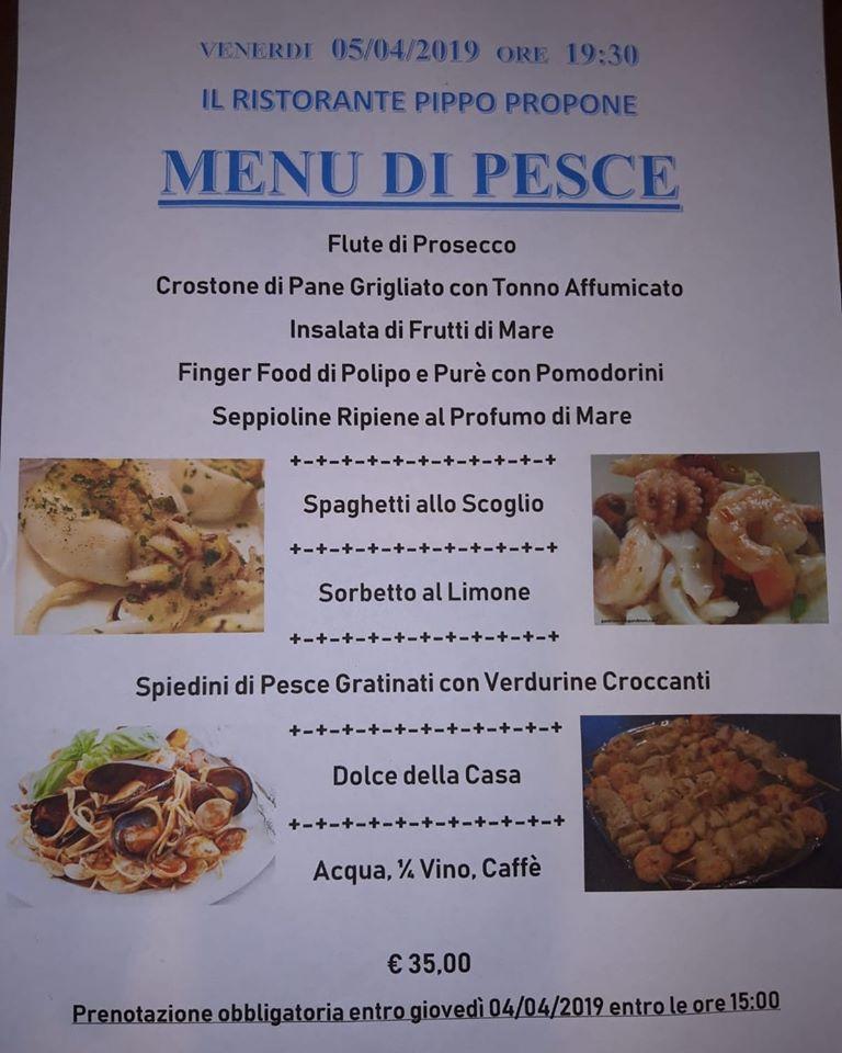 Menu da Ristorante Pippo, Capo di Ponte, Via Nazionale