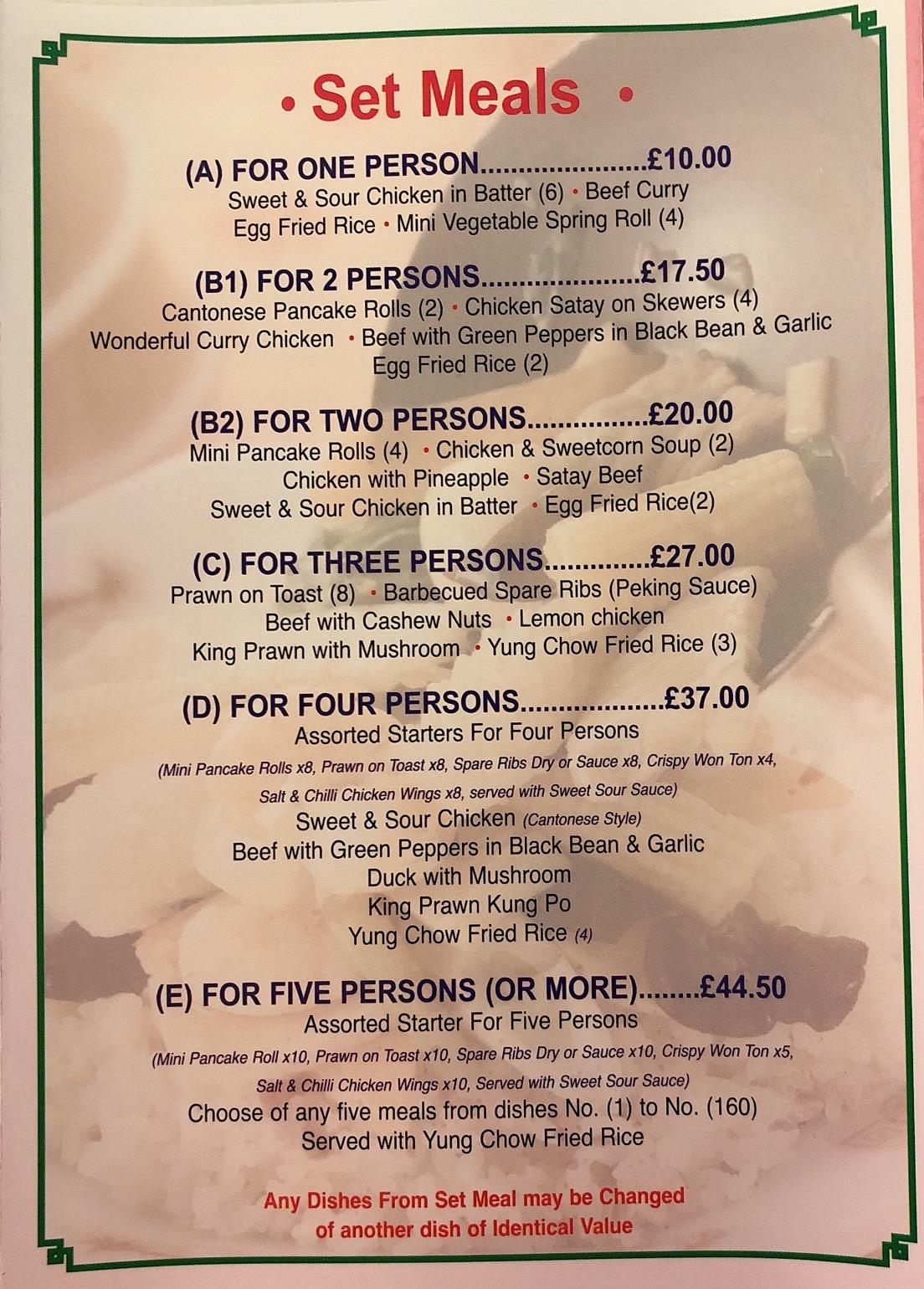 Menu at Good All Chinese Takeaway fast food, Keighley