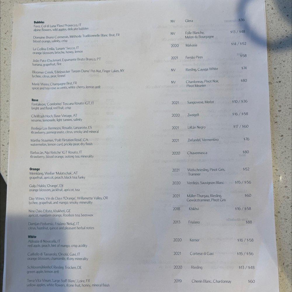 Menu at Culture + Co. pub & bar, Nashville