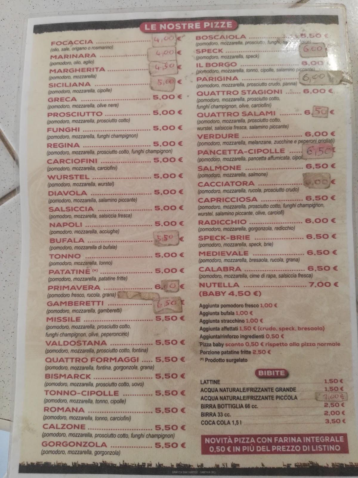 Menu at Il Borgo Di Marino Francesco restaurant, Borgo d'Ale