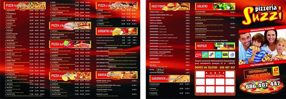 Menu at Pizzeria Suzzi, Aleksandrów Kujawski
