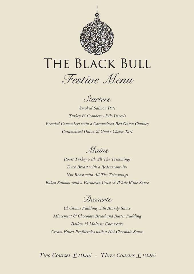 Menu at Black Bull pub & bar, Preesall