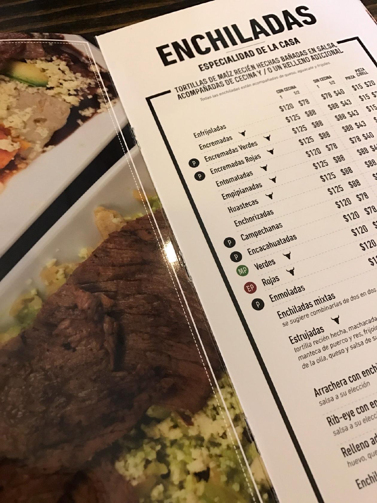 Carta del restaurante El Lindero Monterrey, Monterrey, Degollado #770 Sur