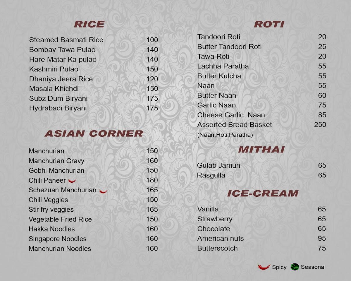 Menu at Mamu Da Dhaba, Bhuj, Hotel Kutch Heritage