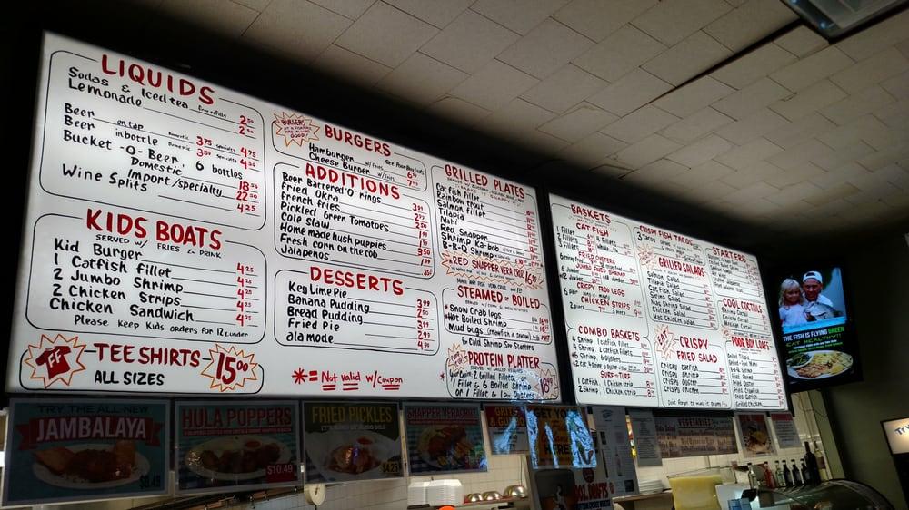 Menu at Flying Fish restaurant, Memphis