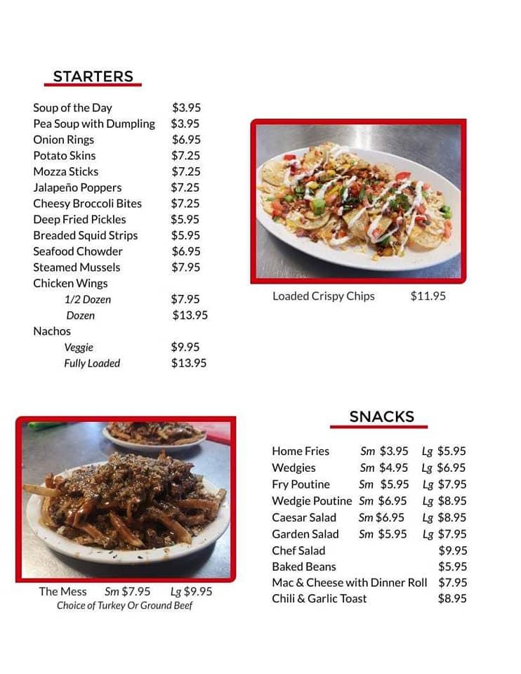Menu at Gill's Grill restaurant, Gambo
