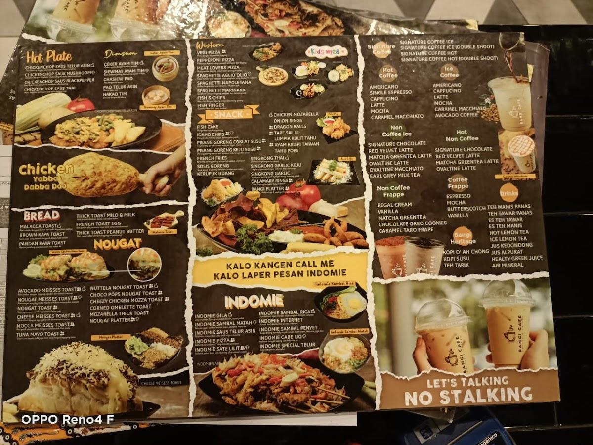 Menu at Bangi Cafe Cilacap, Cilacap