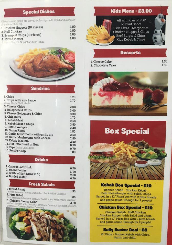 Menu at Super pizza takeaway restaurant, Houghton le Spring