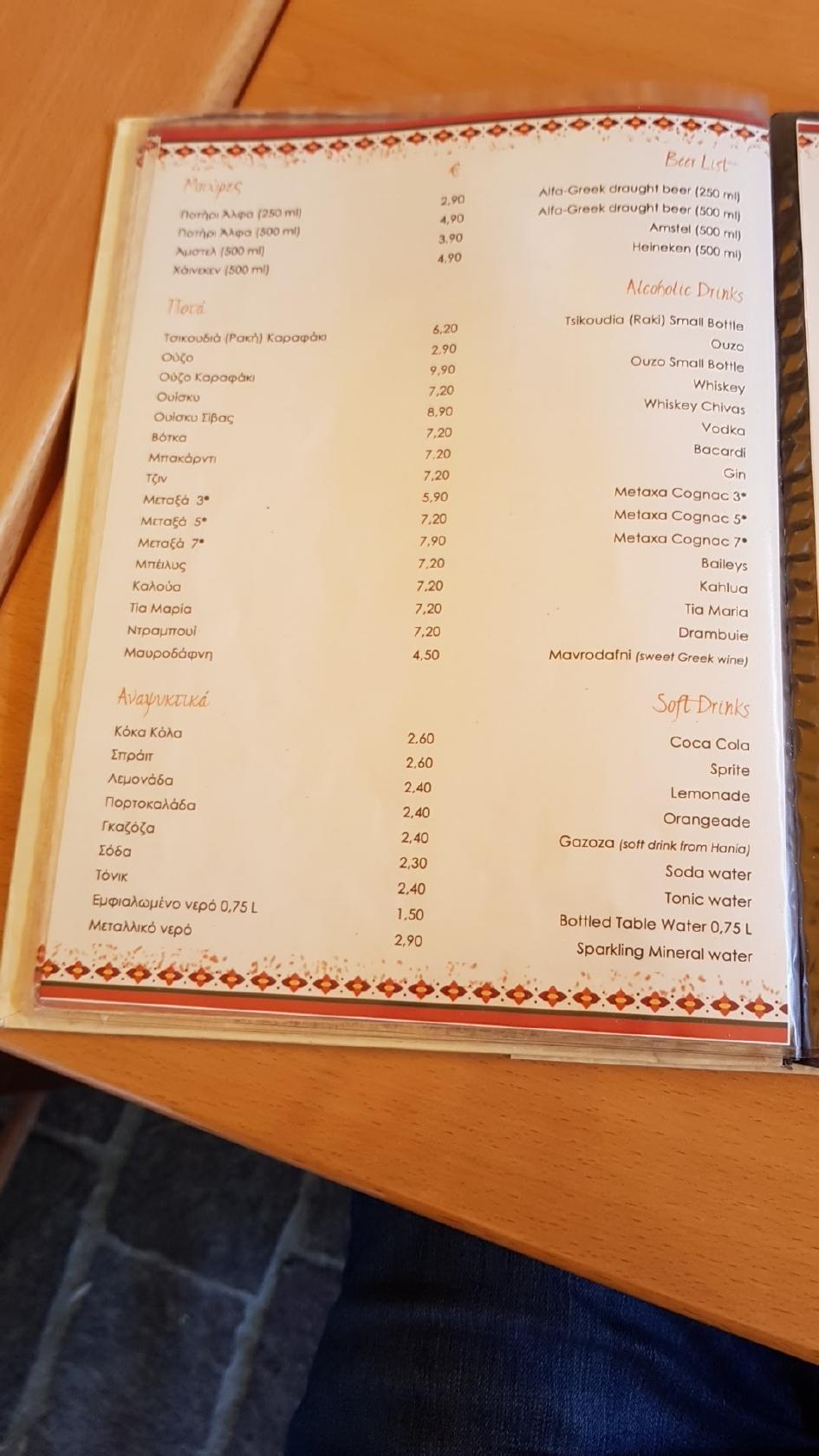 Menu at TO XANI Restaurant, Chania