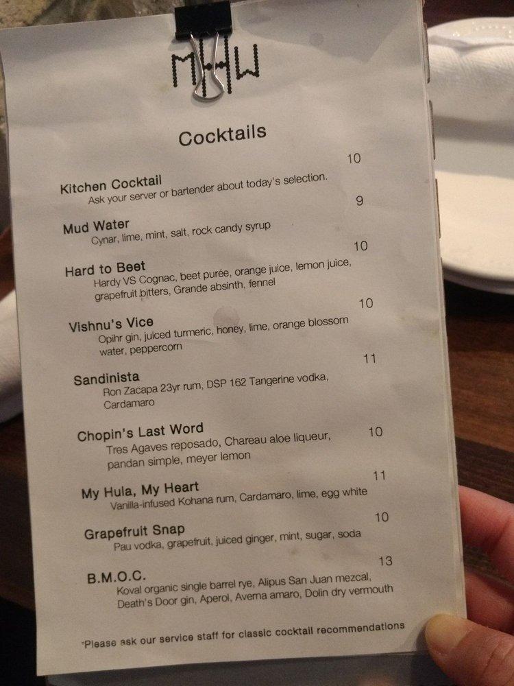Menu at Mud Hen Water pub & bar, Honolulu, Waialae Ave