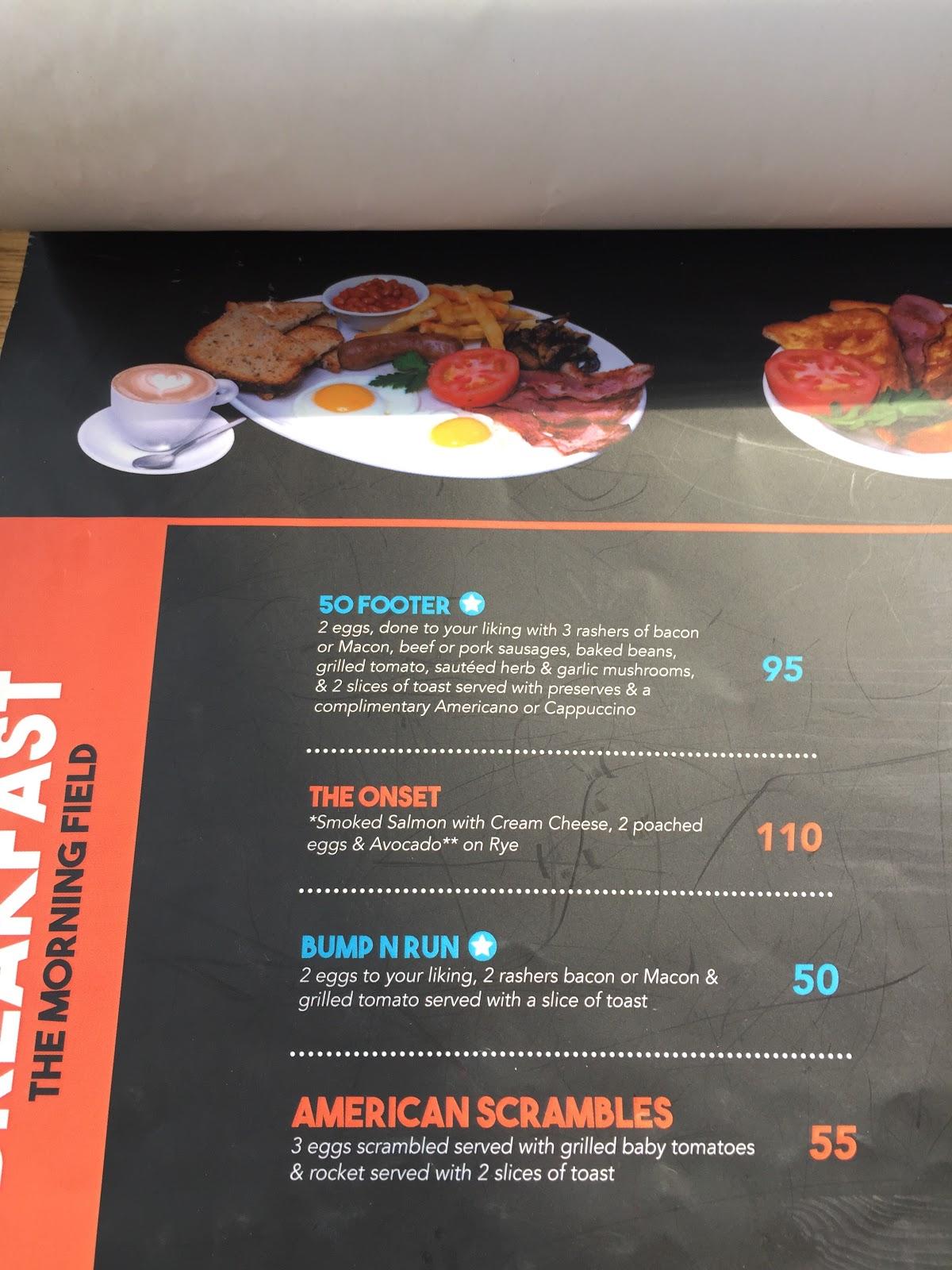 Menu at Dimples café restaurant, Sandton