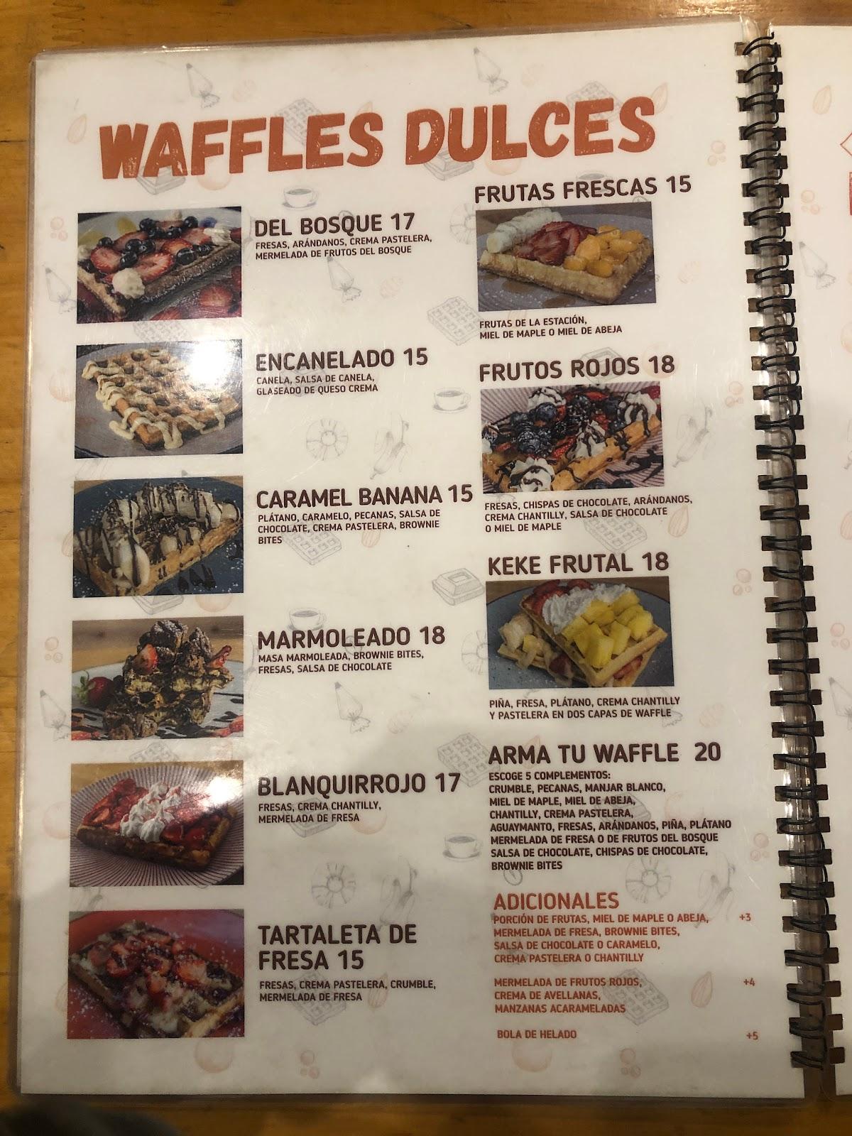 Menu at El Bigote Coffee & Waffles cafe, Barranco District