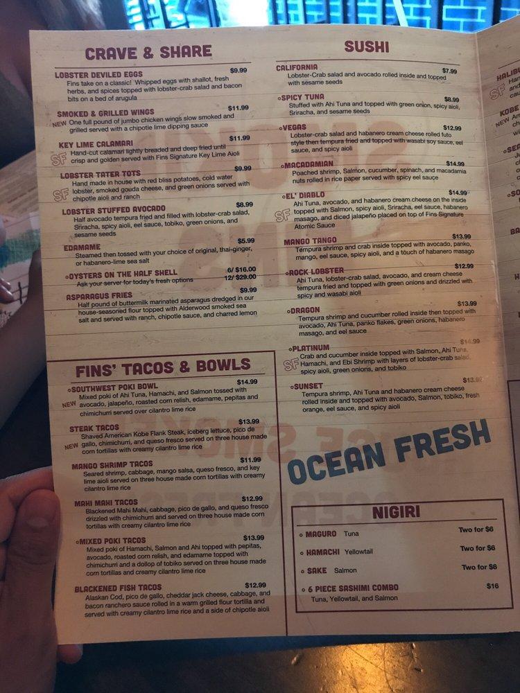 Menu at Smokin Fins restaurant, Chandler