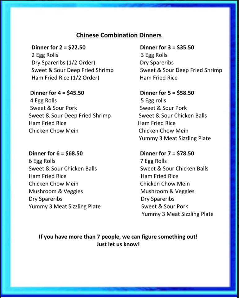 Menu at Yummy House restaurant, Porcupine Plain