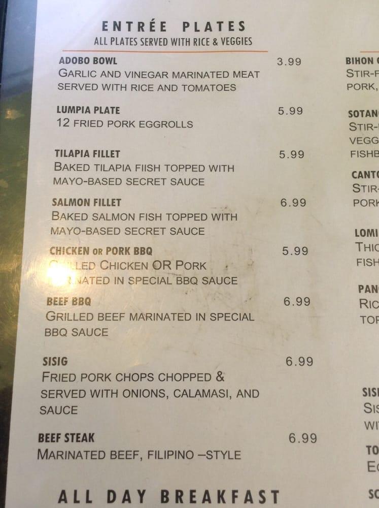 Menu at Nova's Grill Filipino Fast Food, Covina