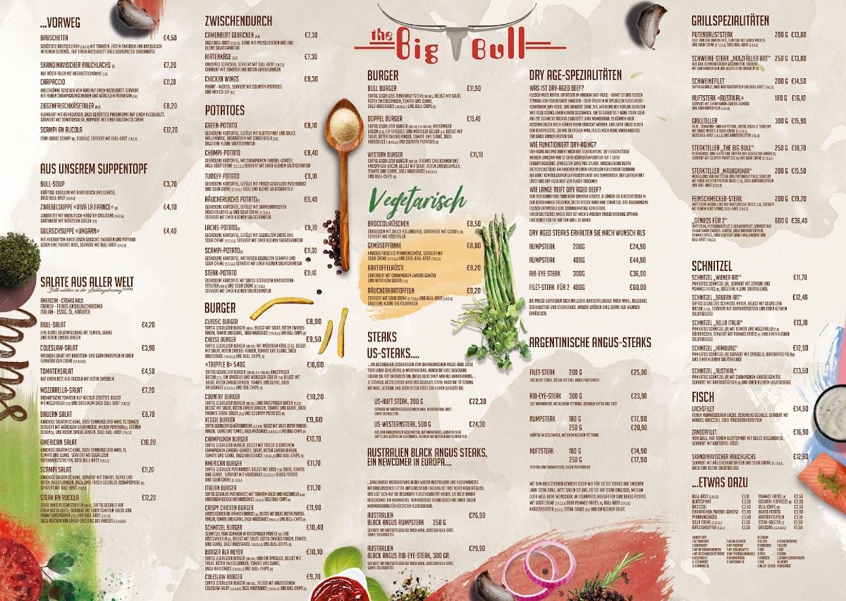 Speisekarte von The Big Bull steakhaus, Buxtehude