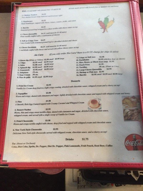 Menu at Joses Restaurant & Grill, Magee