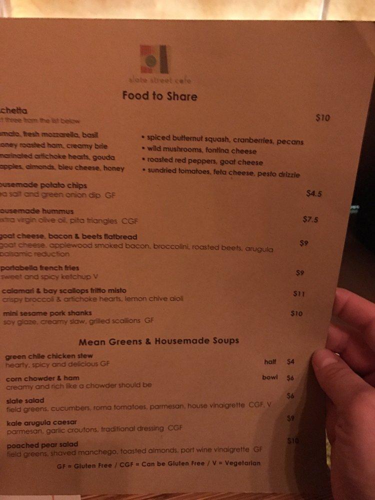 Menu at Slate Street Cafe, Albuquerque, 515 Slate Ave NW