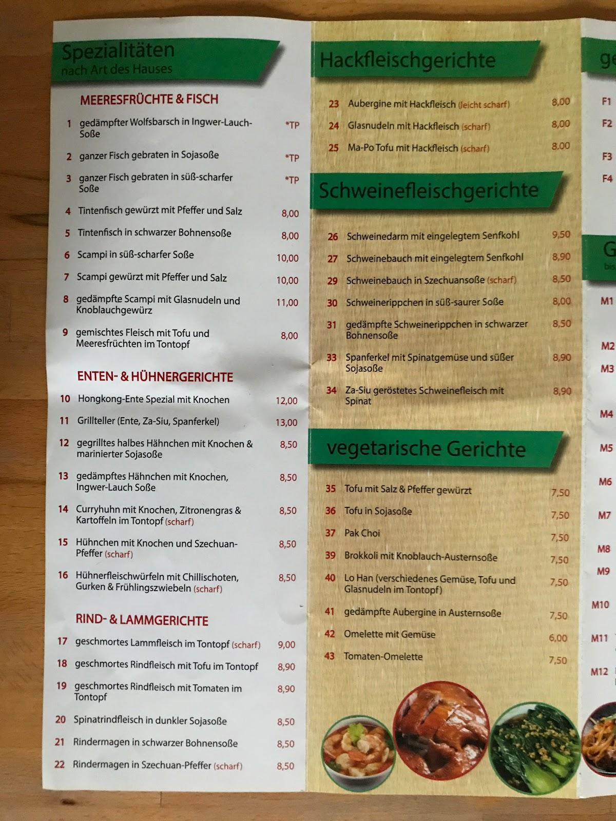 Speisekarte von Ni Hao restaurant, Köln
