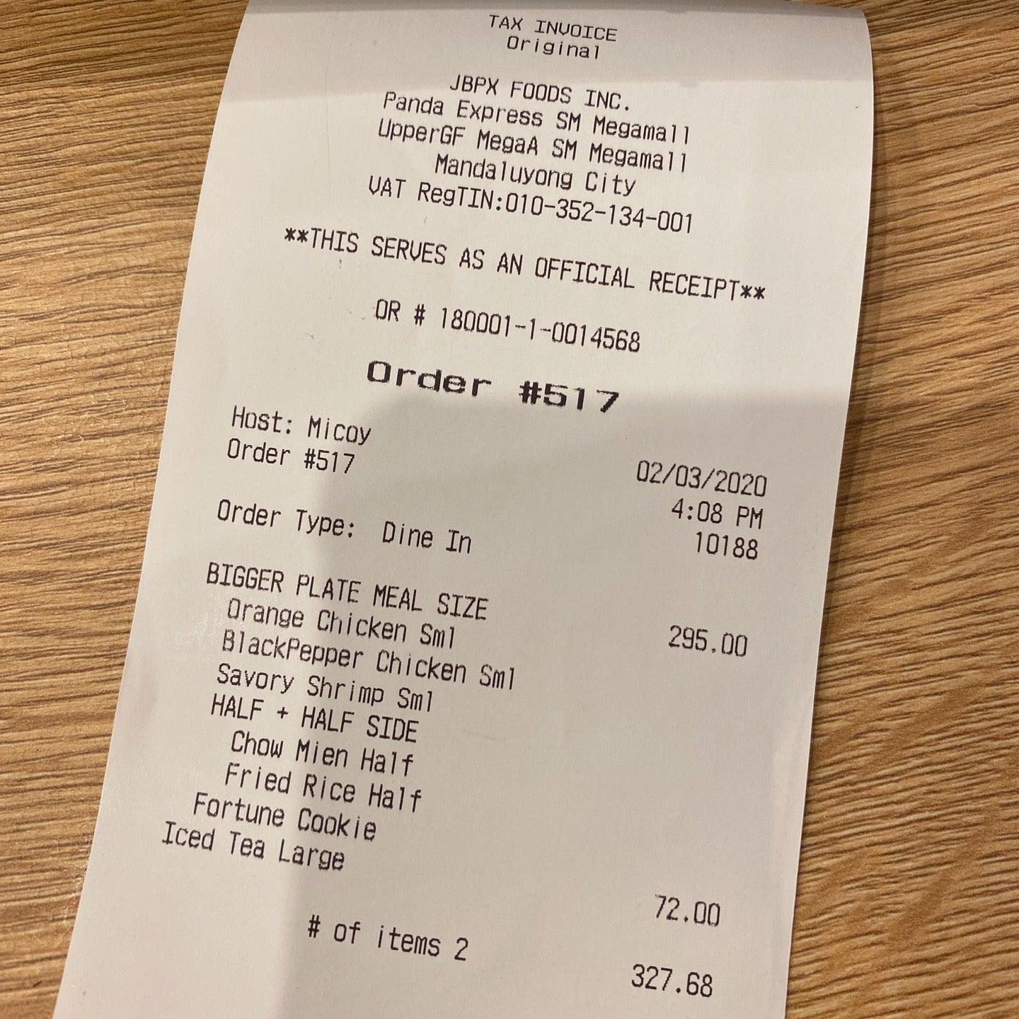 Menu at Panda Express restaurant, Mandaluyong, Upper Ground Floor, SM ...