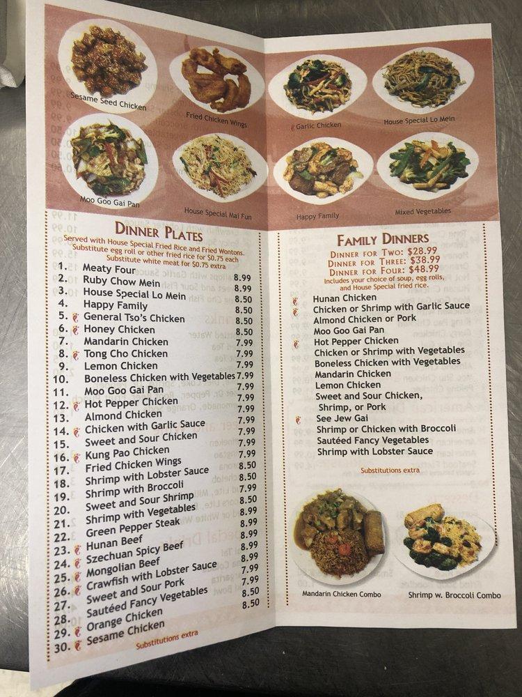 Menu at Ruby Garden Chinese Restaurant, LaPlace, US-51