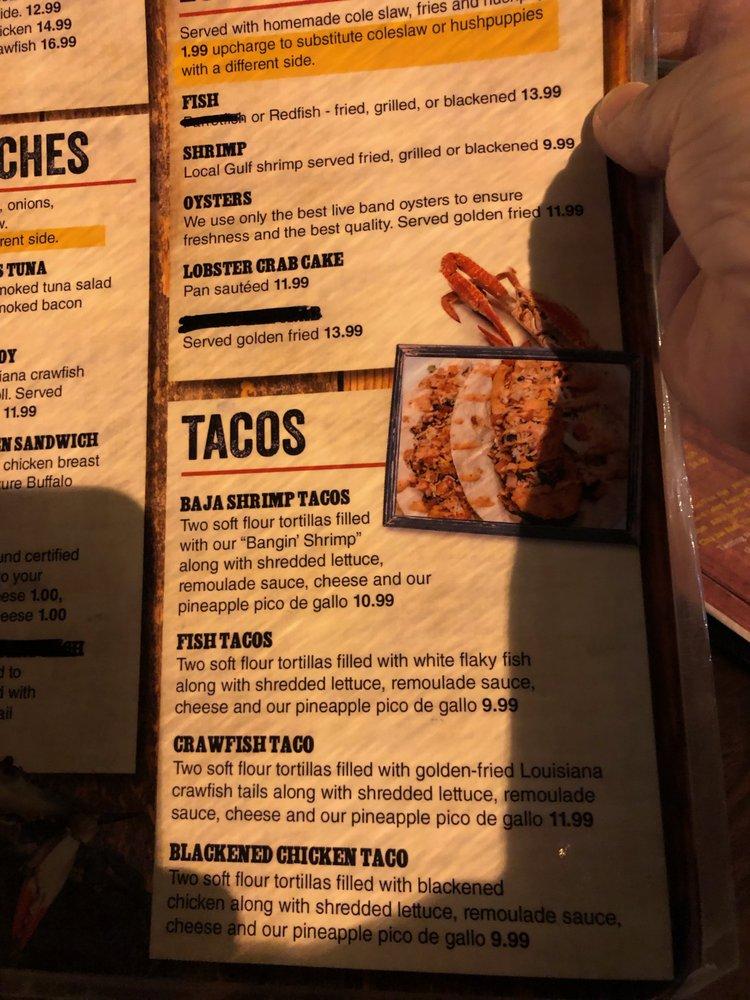 Menu at The Shack pub & bar, Fort Walton Beach