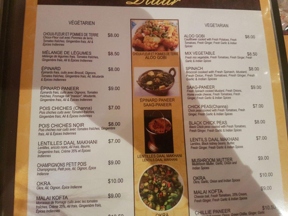 Menu at Restaurant Didar, Montréal