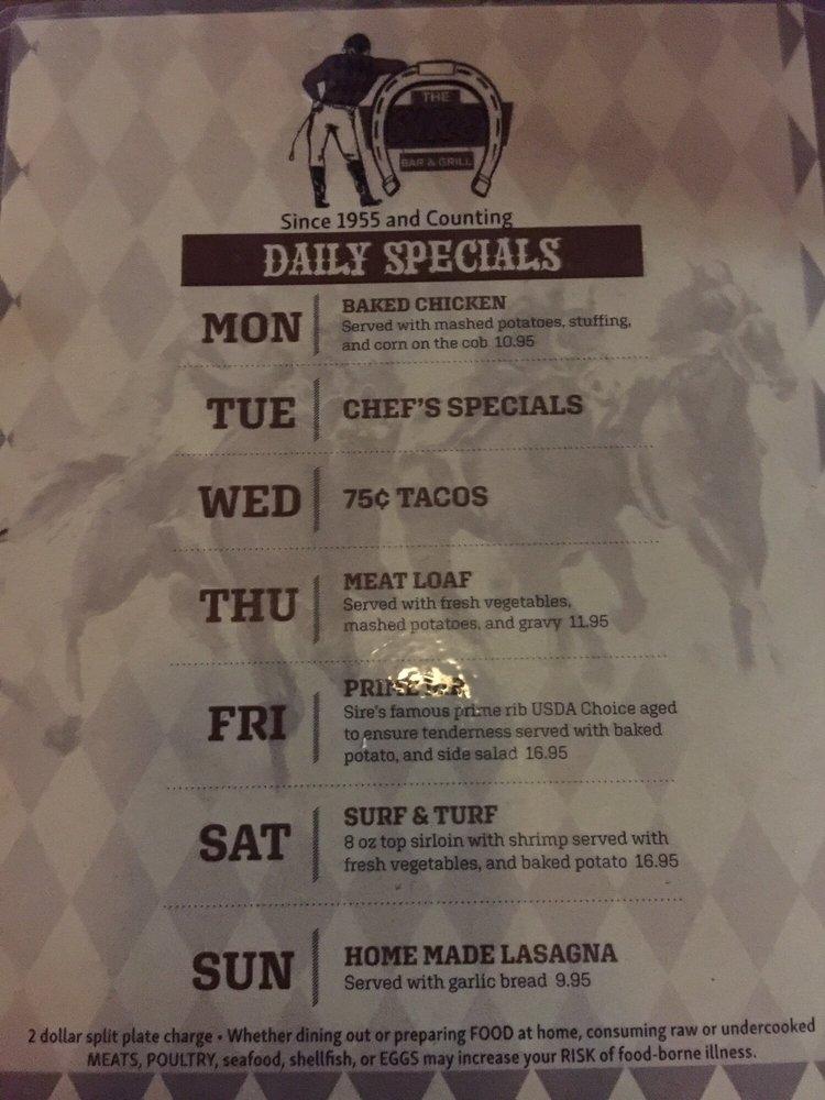 Menu at Sire Restaurant, Riverside