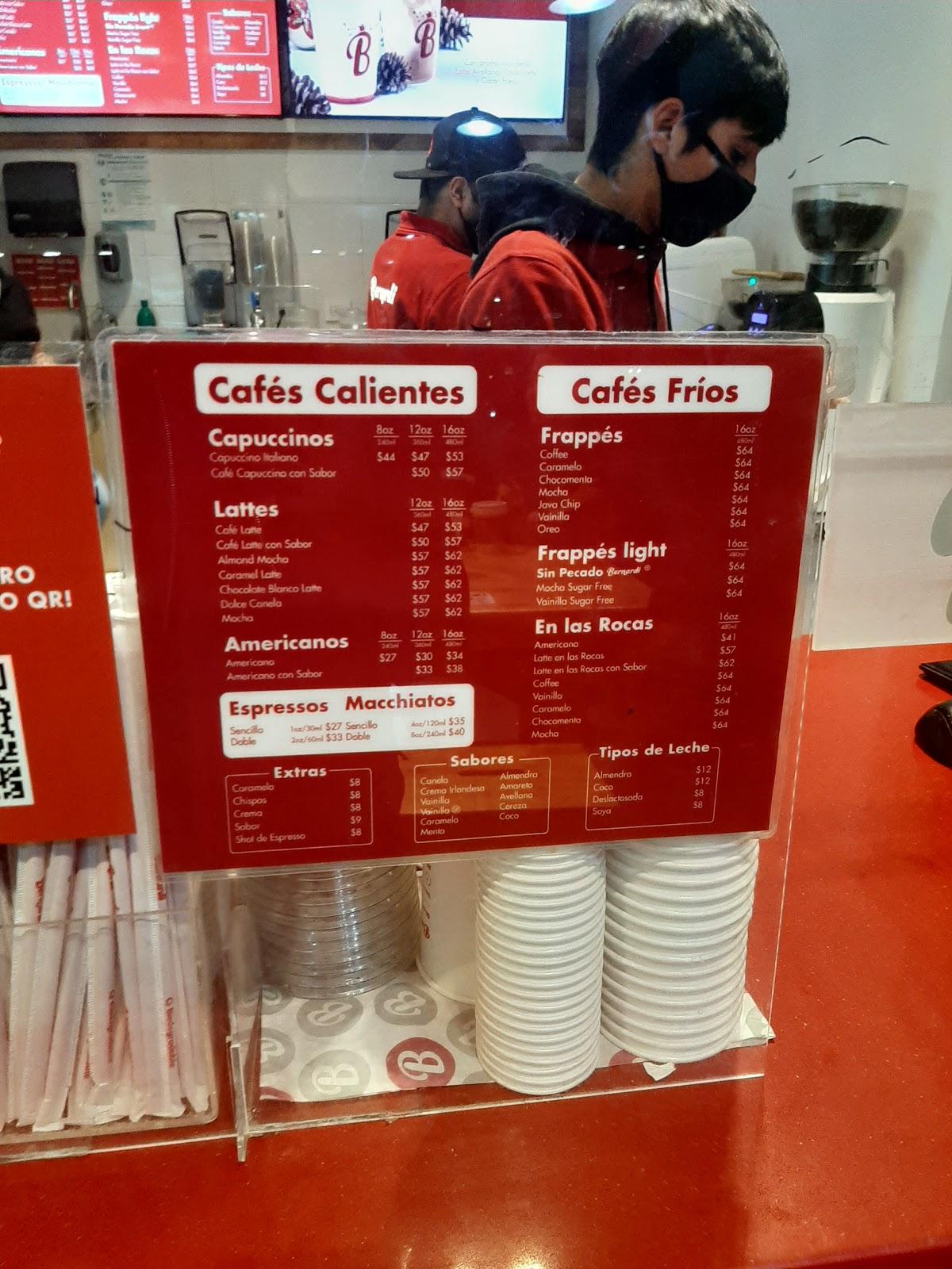 Carta de Bernardi Café, Chihuahua, Blv. Antonio Ortíz Mena 3200