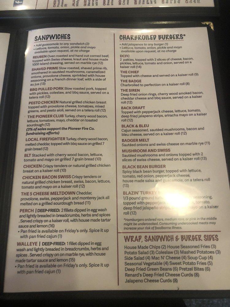 Menu at Door County Fire Company pub & bar, Sturgeon Bay