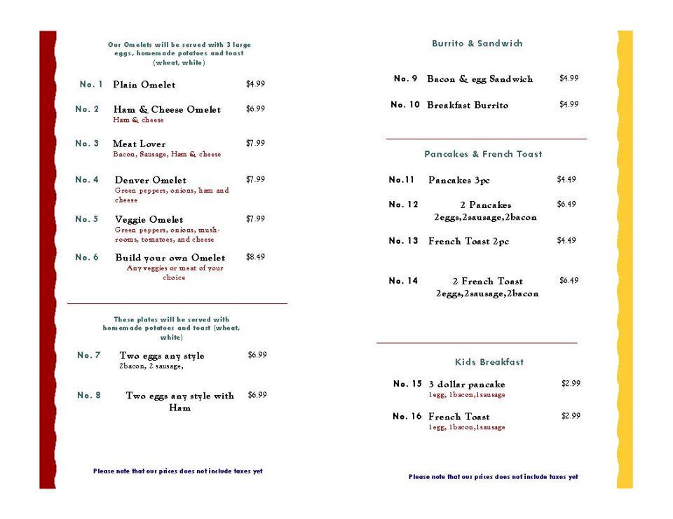Menu at Fat Boy Restaurant, Las Vegas, Stewart Ave #107