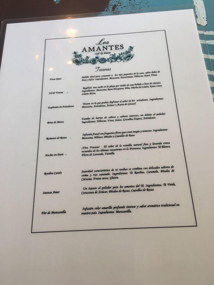 Menu at Los Amantes Café & Bistro, Mexico City, Felipe Carrillo Puerto 19