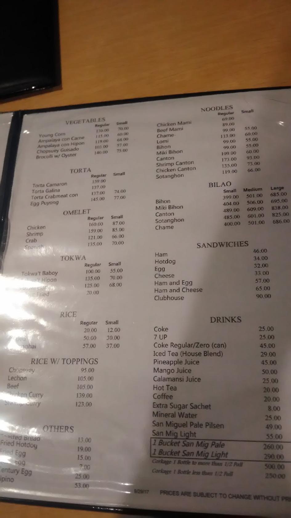 Menu at New City Food House (Main Branch) restaurant, Quezon City